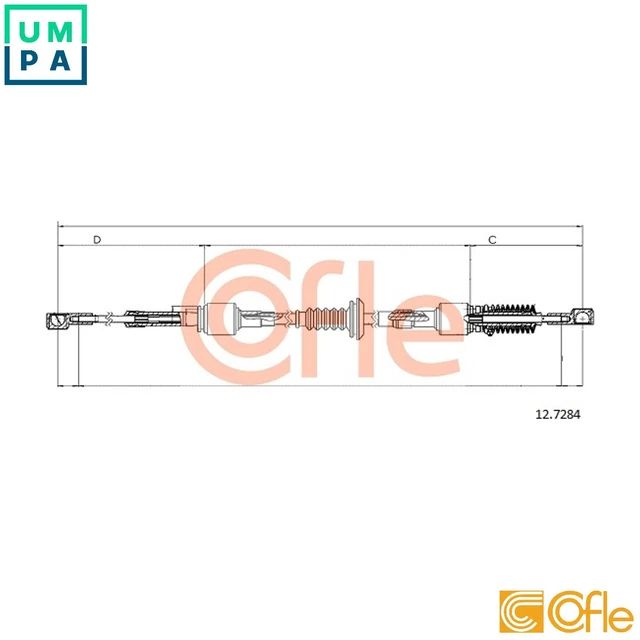 CABLE PULL MANUAL TRANSMISSION 12.7284 FOR FIAT DUCATO/Platform/Chassis ...
