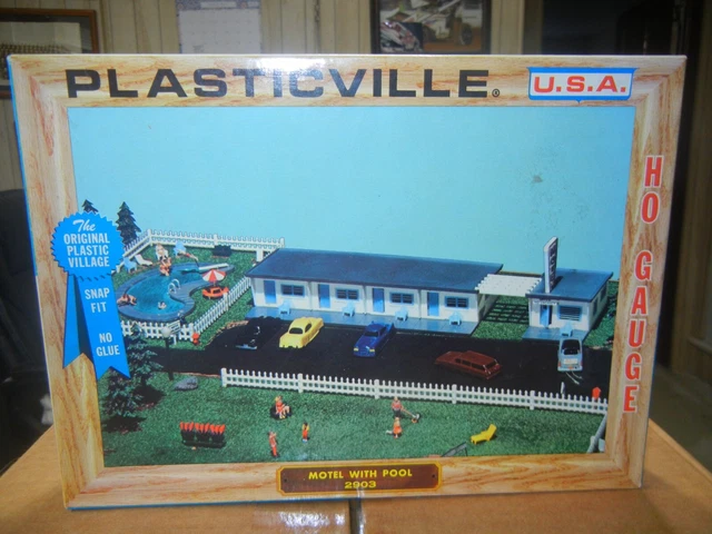 VINTAGE PLASTICVILLE Ho Scale Building, Box Included, Motel W/Pool ...