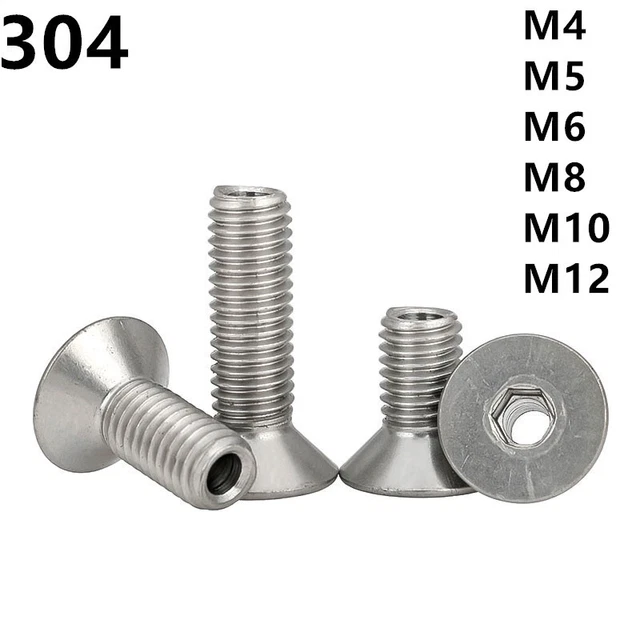 M4 M5 M6 M8 M10 Stainless Steel Hex Socket Countersunk Head Hollow Screws Bolt $16.78 - PicClick AU