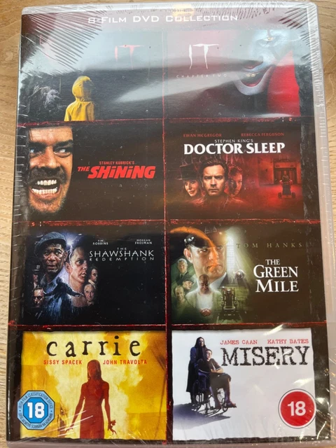 8 STEPHEN KING Horror films, Carrie, It, Shining, NEW 8 DVD BOXSET ...