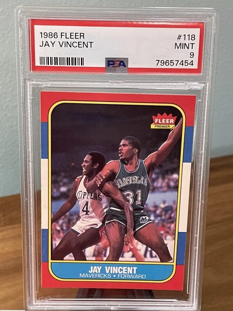 JAY VINCENT MINT PSA 9 FRESH GRADE/SLAB 1986 Fleer #118 Dallas ...