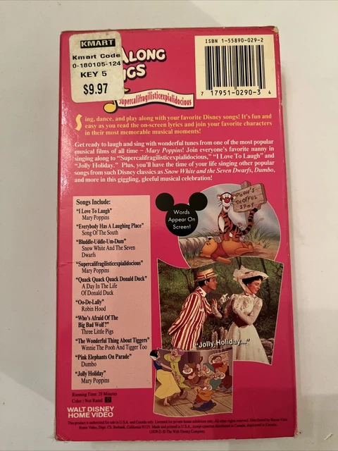 VINTAGE DISNEY SING Along Songs I Love To Laugh VHS Volume Nine 9 #1029 ...