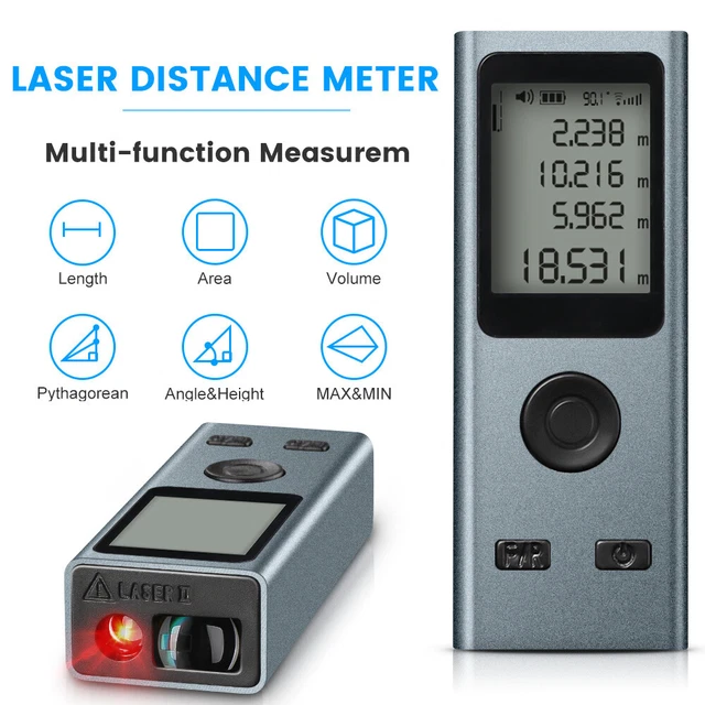 MINI ELECTRONIC LASER Rangefinder Protractor Digital Inclinometer Angle ...