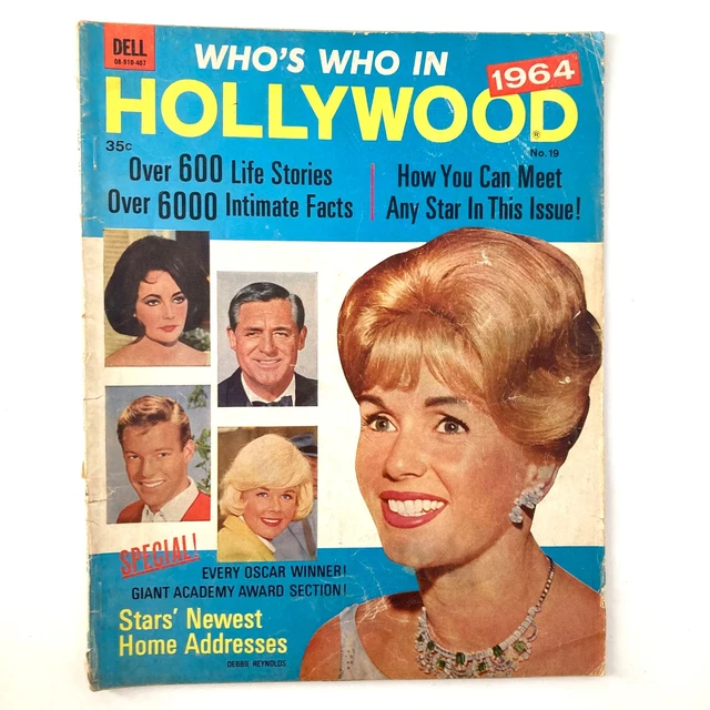 WHO'S WHO IN Hollywood Magazine 1964 Debbie Reynolds, Elizabeth Taylor ...
