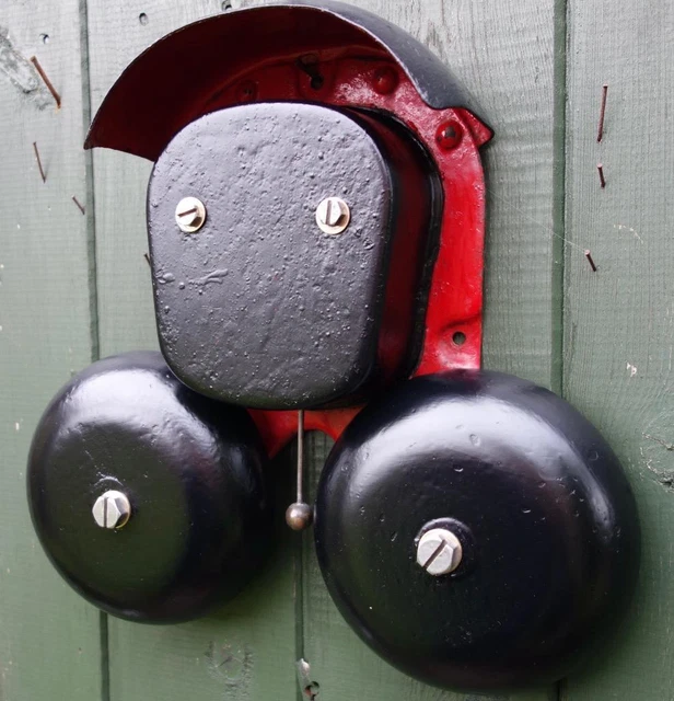 VERY LARGE VINTAGE External Gpo Bell Set Railway Telephone Bells Ringer ...