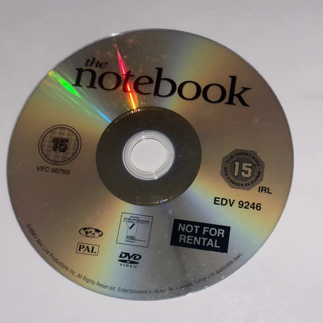 THE NOTEBOOK DVD (2005) Ryan Gosling, Cassavetes (DIR) cert 12 disc ...