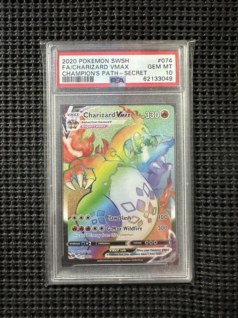 POKEMON CHARIZARD VMAX Rainbow PSA 10 Champions Path Secret Full Art 74 EUR 473,09 - PicClick FR