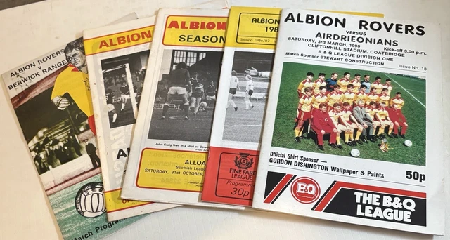 VINTAGE COLLECTION OF Albion Rovers Programmes 1978-1990 £2.79 ...
