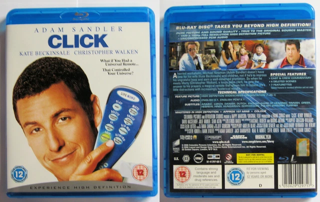CLICK ADAM SANDLER Christopher Walken Sony Uk Region B Bluray EUR 5,99 ...