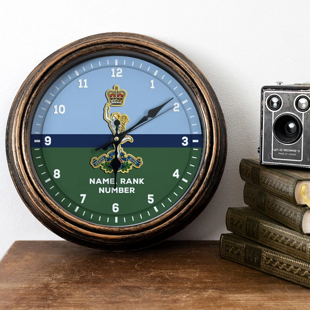 PERSONALISED MILITARY CLOCK Royal Corps of Signals Round Hanging Wall ...