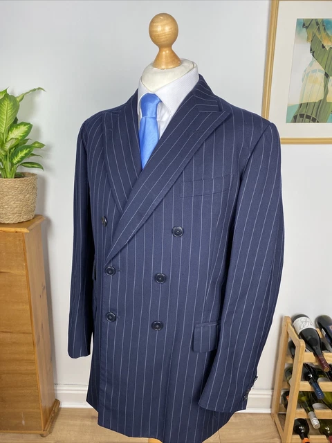 BERNARD WEATHERILL SAVILE Row Fully BESPOKE 80s Stripe Double Breasted ...