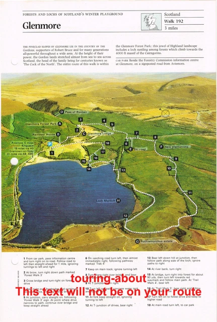 GLENMORE HIGHLANDS VINTAGE Walking Route & Map circa 1975 #192 £3.49 ...