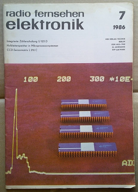 DDR ZEITSCHRIFT RADIO, Fernsehen Elektronik, Einzelheft 7/86 EUR 1,00 ...