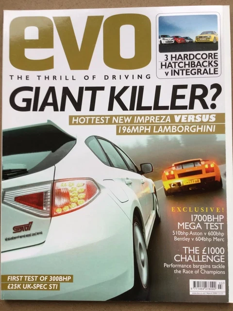 EVO MAGAZINE #115 - Impreza v Lambo Aston v Bentley v Merc £1k ...