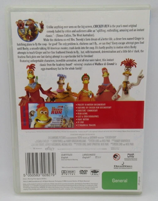 CHICKEN RUN (DVD, 2000) PAL - Aardman Animation - Region 4 - Mint disc ...