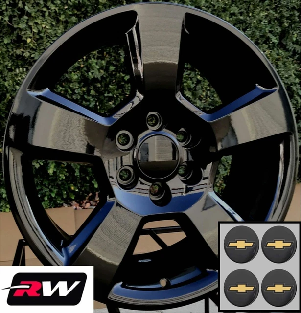 20 X9& INCH Chevy Silverado 1500 OEM Specs Wheels 5652 Gloss Black Rims ...