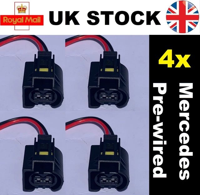 4X MERCEDES CDI Diesel Bosch wired Injector Plug Connector OM646 VITO ...