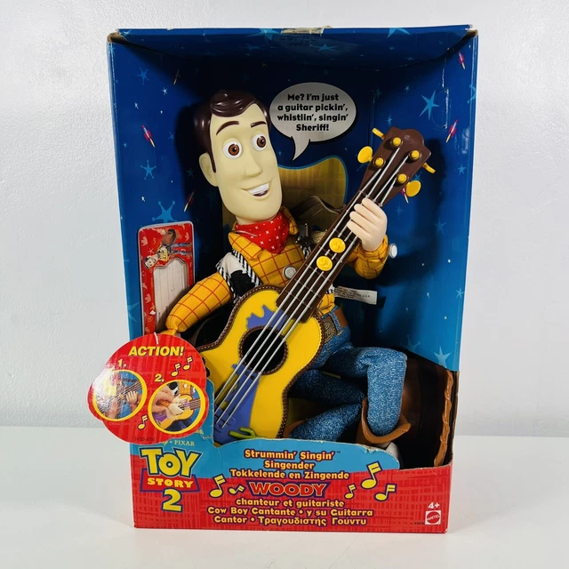 TOY STORY 2 Strumming Singing Woody Figure with Guitar MATTEL 1999 ...