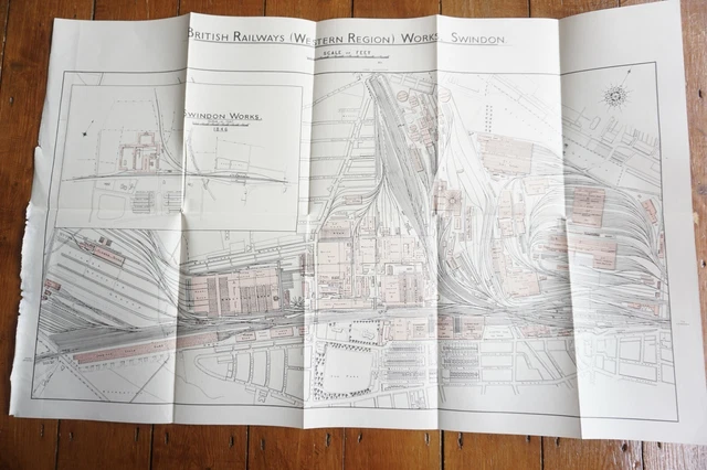 1950 GWR SWINDON Works Railway Drawing Diagram Map Plan £23.99 ...