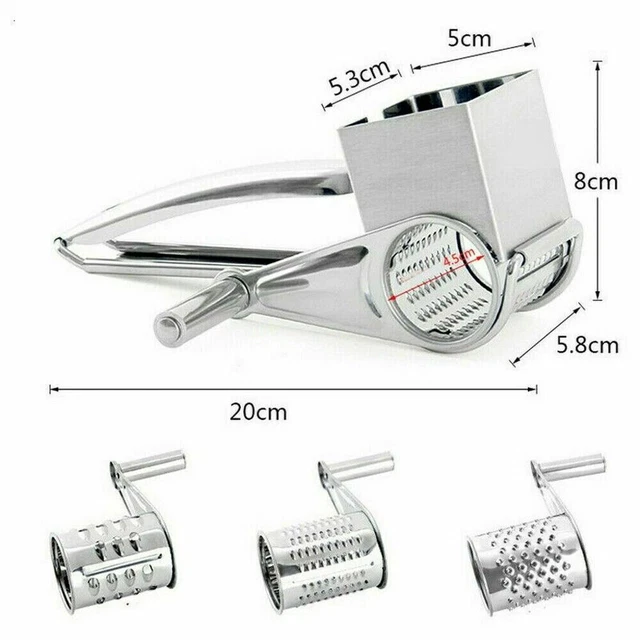 KITCHEN CRAFT STAINLESS Steel Rotary Cheese Grater Vegetable Shredder ...