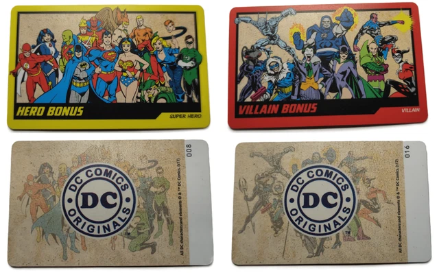 RARE DC COMICS Coin Pusher Arcade Cards Hero & Villan Bonus - Series 1 ...