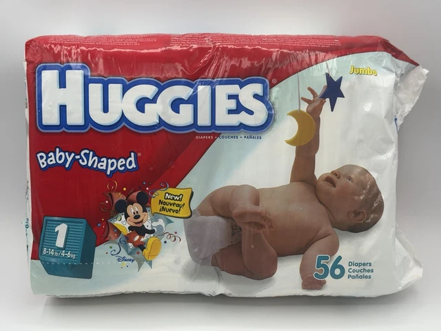 2004 HUGGIES JUMBO #1 8-14 lb Disney Mickey Mouse Diapers Baby-Shaped ...