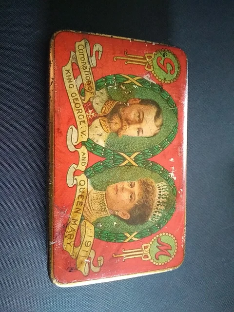 ANTIQUE CHOCOLATE CADBURY Bournville Coronation 1911 King George Queen ...