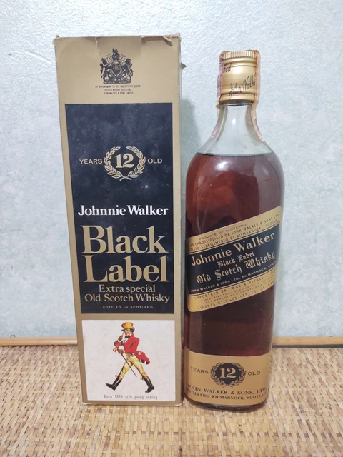 JOHNNIE WALKER BLACK Label 12 Years 1950/1960 Special Old Scotch Whisky ...