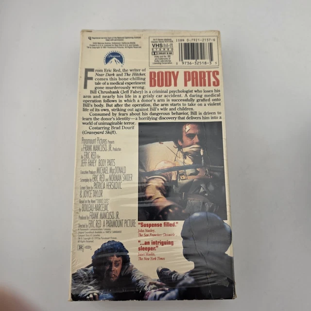 BODY PARTS - VHS Tape - 1991 - Shrink - Horror **Buy 2 Get 1 Free** £13 ...