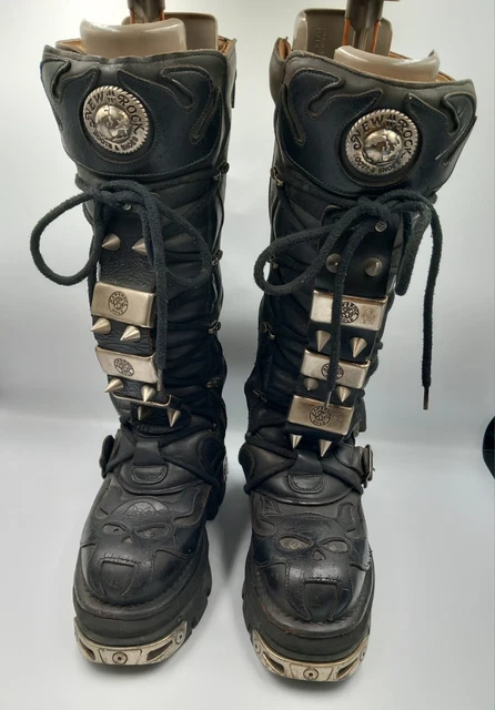 NEW ROCK REACTOR Spiked Boots Size UK 5 EU 38 Steampunk Biker Goth VGC ...