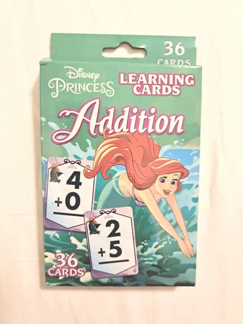 ~DISNEY'S LITTLE MERMAID Learning Addition Flash Cards Educational~36 ...