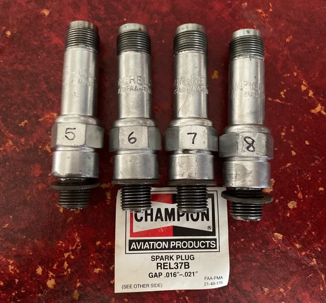 SET NO. 2: Qty x 4 Champion Aircraft Spark Plug P/N REL37B - Gipsy Major £140.00 - PicClick UK