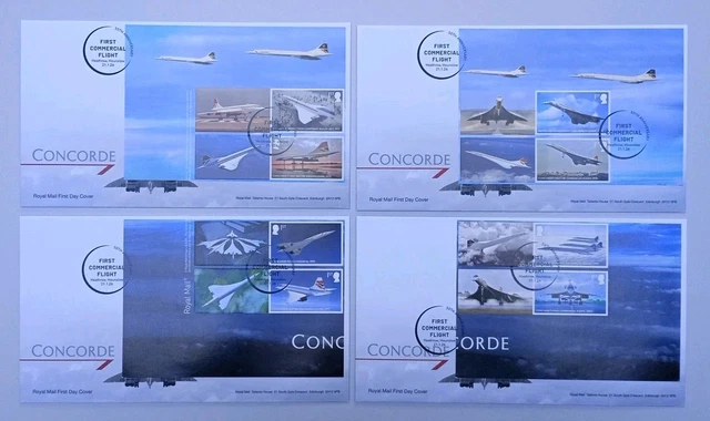 2026 CONCORDE COMMEMORATIVE Smilers Sheet on 4FDC Heathrow Hounslow Pmk ...