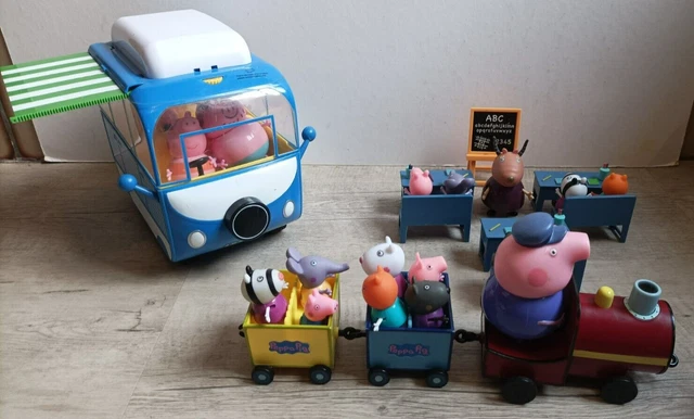 PEPPA PIG LA classe complete - train de papy pig - camping car bleu 19 ...