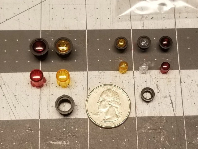 MINIATURE SCALE 3MM and 5mm Bezel and Lens Set of 4 for Radio Control ...