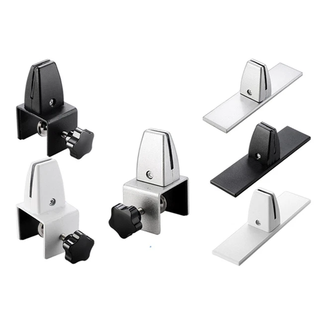 METAL OFFICE DESK Bracket Divider Glass Screen Clamp Shelf Holder Clips ...