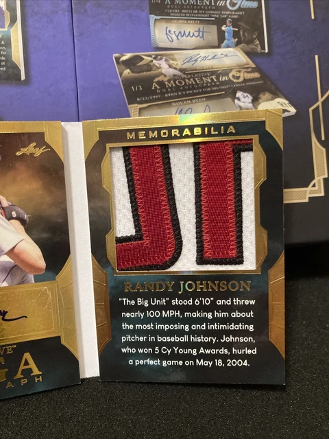 2023 LEAF SUPERLATIVE Saga Randy Johnson Game-Used Nameplate Patch Auto ...