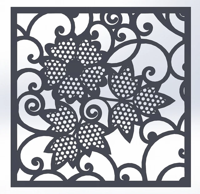 50 DXF FILE CNC g-code Industrial Laser Cut DECORATIVE PANEL SQUARE Nr ...