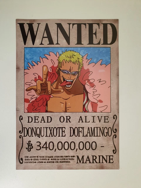 ONE PIECE WANTED Dead Or Alive Donquixote Doflamingo Poster 20cm X 28cm ...