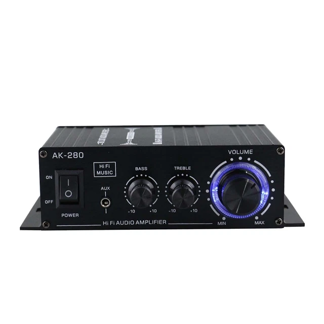 AK-280 MINI AMPLIFICATEUR de puissance audio numérique, ampli audio 2 ...