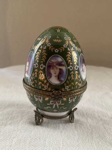 FABERGÉ EI ALEXANDERPALAST Replikation Royal Family Porzellan Ei Deko ...