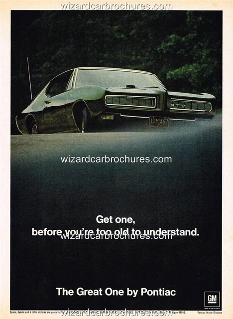 1968 PONTIAC GTO A3 Poster Ad Advert Advertisement Sales Brochure Mint ...