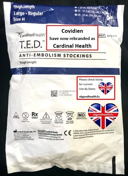 CARDINAL HEALTH TED Anti-embolism Stockings DVT Socks PAIR THIGH LARGE ...