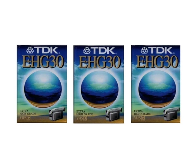 3 X TDK EHG HiFi 30 Minute VHS-C Compact Camcorder Video Tape Cassette ...