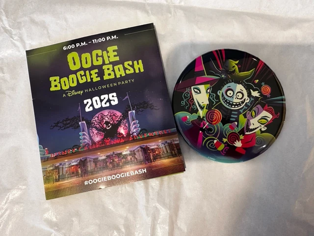 OOGIE BOOGIE BASH 2025 DCA Guide Map w/ Lock, Shock & Barrel Button NEW ...
