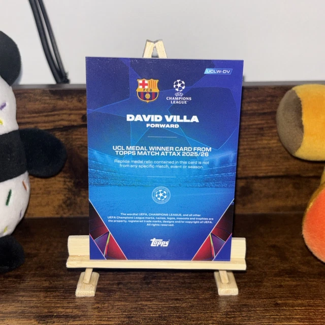 TOPPS MATCH ATTAX 2025/26 David Villa UCL Medal Winner FC Barcelona ...
