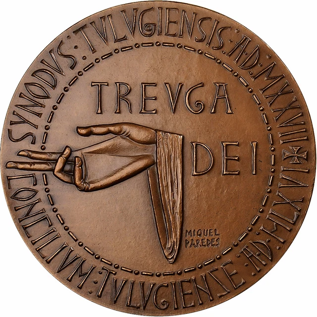 FRANCE, MÉDAILLE, LA Ville de Toulouges à Pierre Mauroy, 1991, Bronze ...