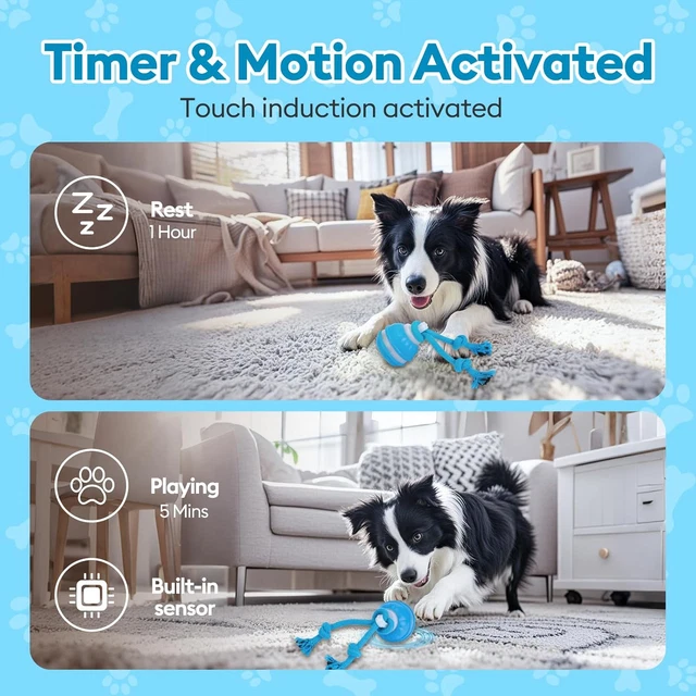 INTERACTIVE DOG TOY with Automatic Motion-Activated Squeaky Sound ...