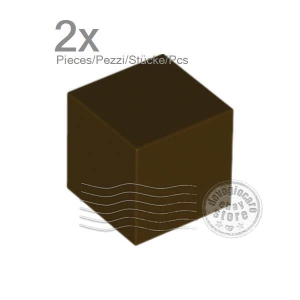 2X LEGO 19729 Minifig Head (Cube) Minecraft Dark Brown | 6101984 ...