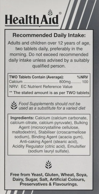 HEALTHAID CALCIUM COMPLETE 800Mg - 120 Tablets £14.02 - PicClick UK